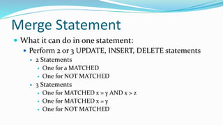 SQL Server MERGE statement and recursive queries for the 70-461 Certificatoin