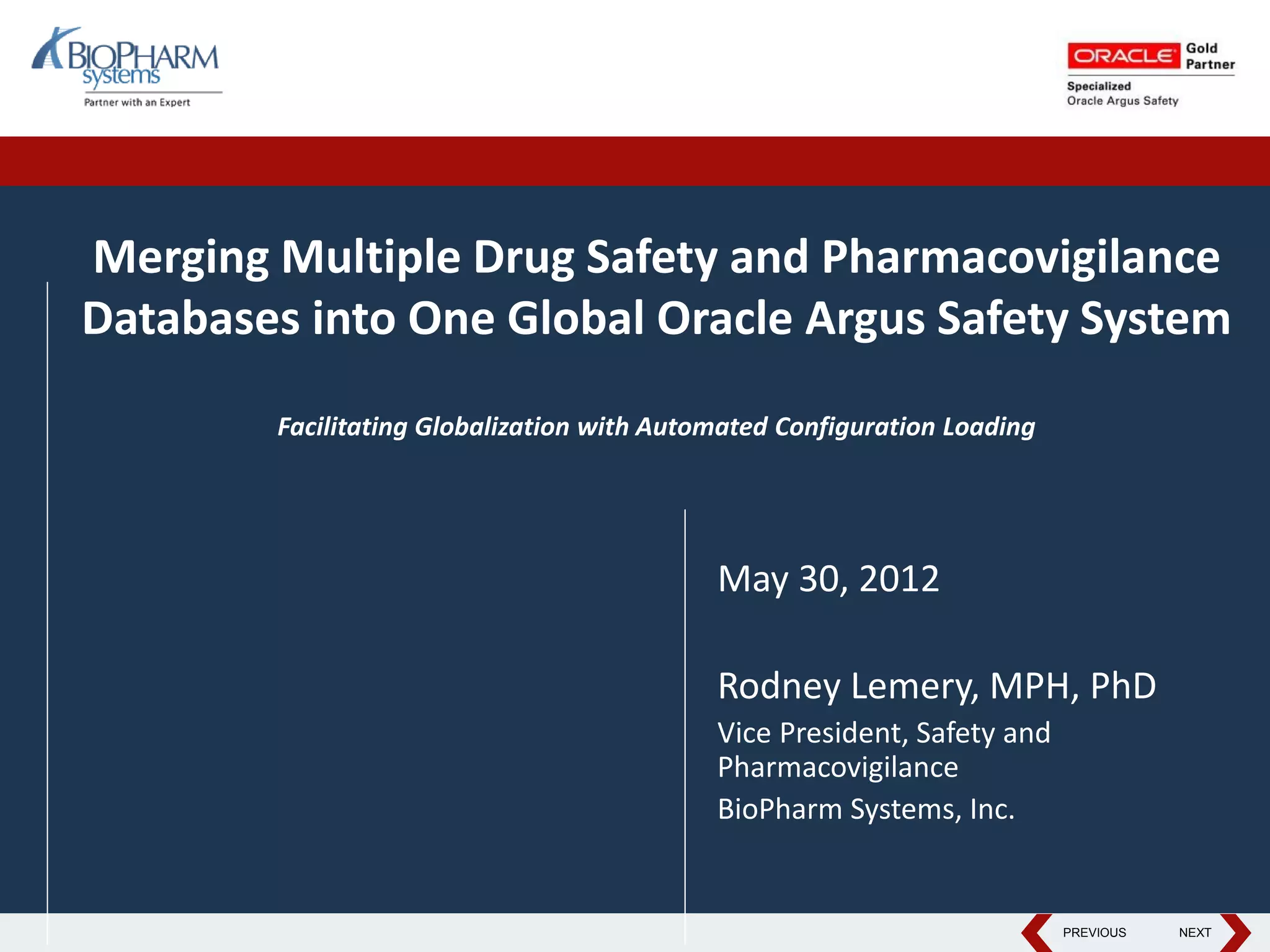 Merging Multiple Drug Safety and Pharmacovigilance Databases | PDF