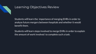 Merging electronic health records | PPTX