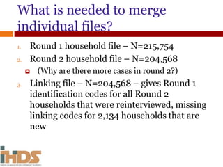 Merging for ihds.info