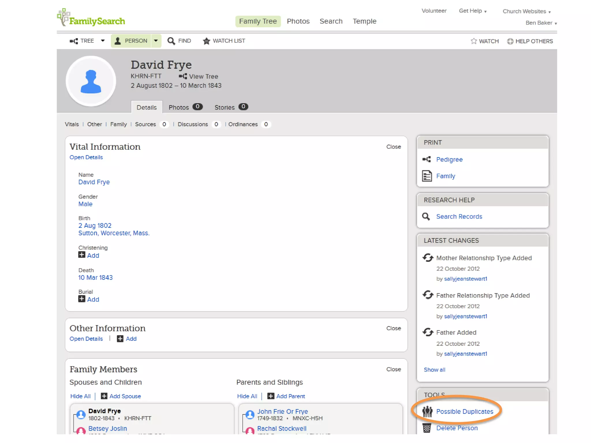 Merging People in FamilySearch Family Tree - Presentation | PPT