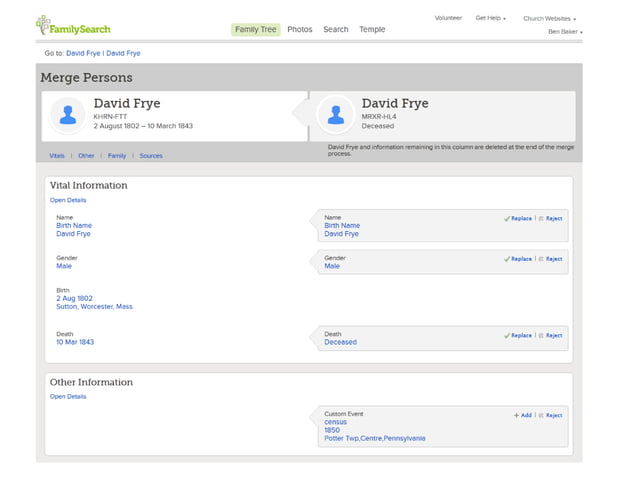 Merging People in FamilySearch Family Tree - Presentation | PPT
