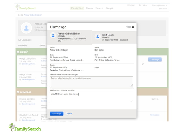 Merging People in FamilySearch Family Tree - Presentation | PPT