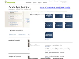 Merging People in FamilySearch Family Tree - Presentation | PDF
