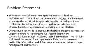 HOSTEL MANAGEMENT SYSTEM CASE STUDY ARUA | PPT