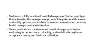 HOSTEL MANAGEMENT SYSTEM CASE STUDY ARUA | PPT