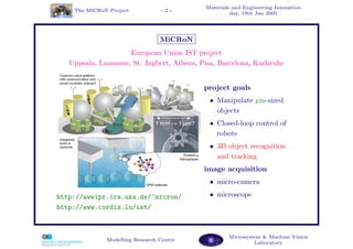 The MiCRoN Project | PDF | Robotics | Technology & Computing