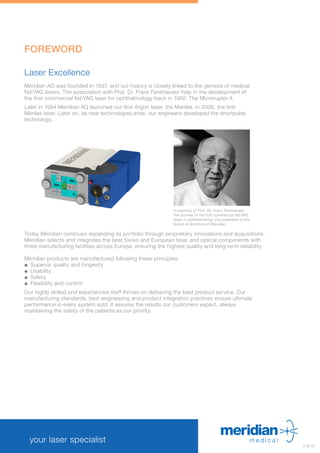 Meridian OphthalmicLasers Product Catalogue 2024 | PDF