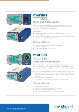 Meridian OphthalmicLasers Product Catalogue 2024 | PDF