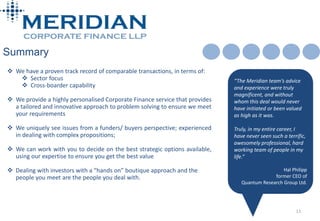 Meridian Corporate Finance Linked In | PPTX