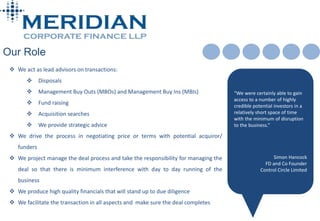 Meridian Corporate Finance Linked In | PPTX