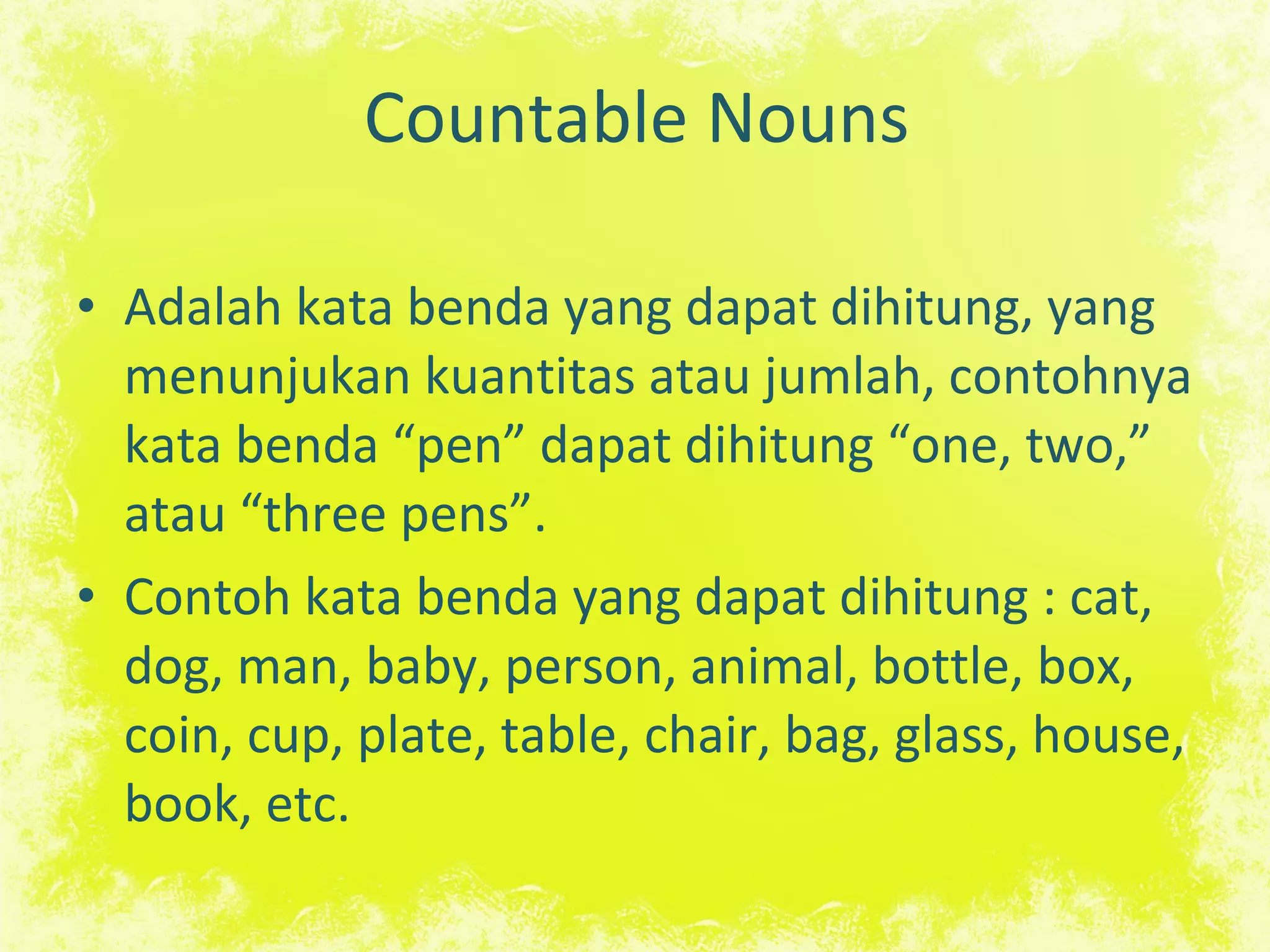 countable and uncountable noun | PPT