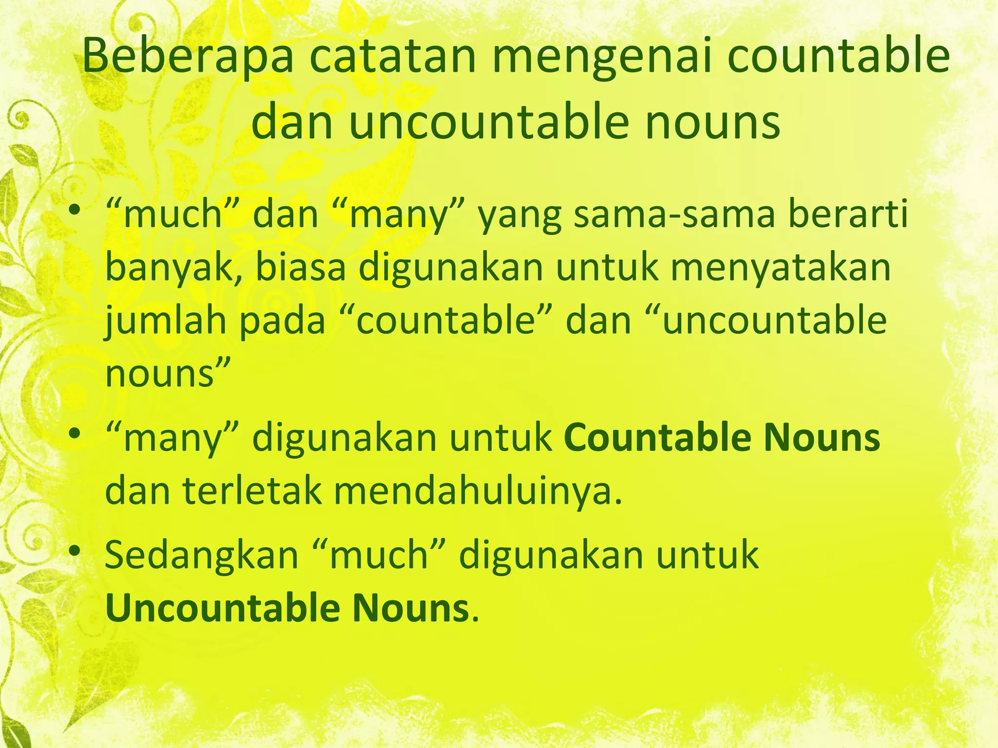 countable and uncountable noun | PPT