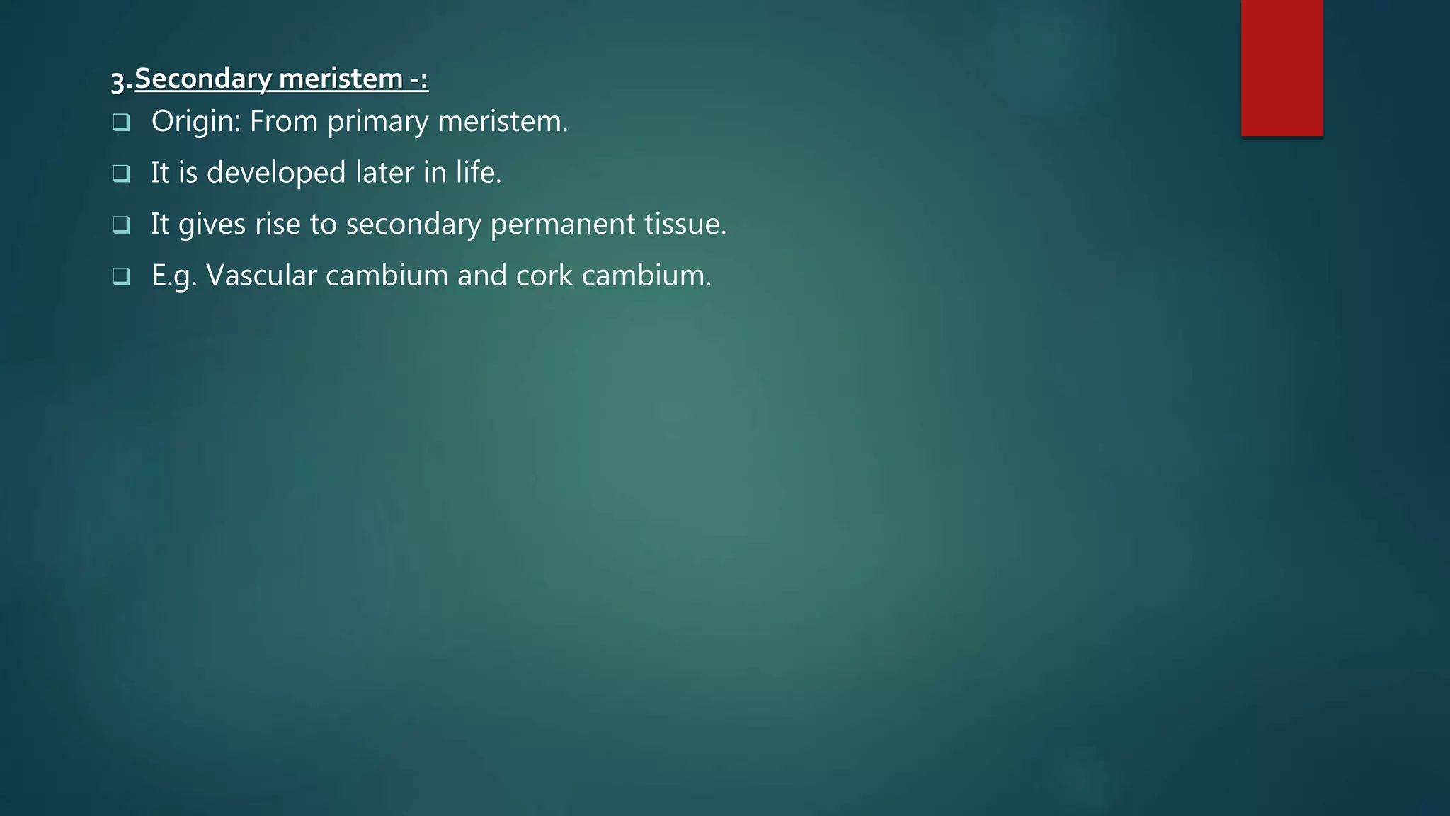 Meristematic tissue types and classification. | PPTX
