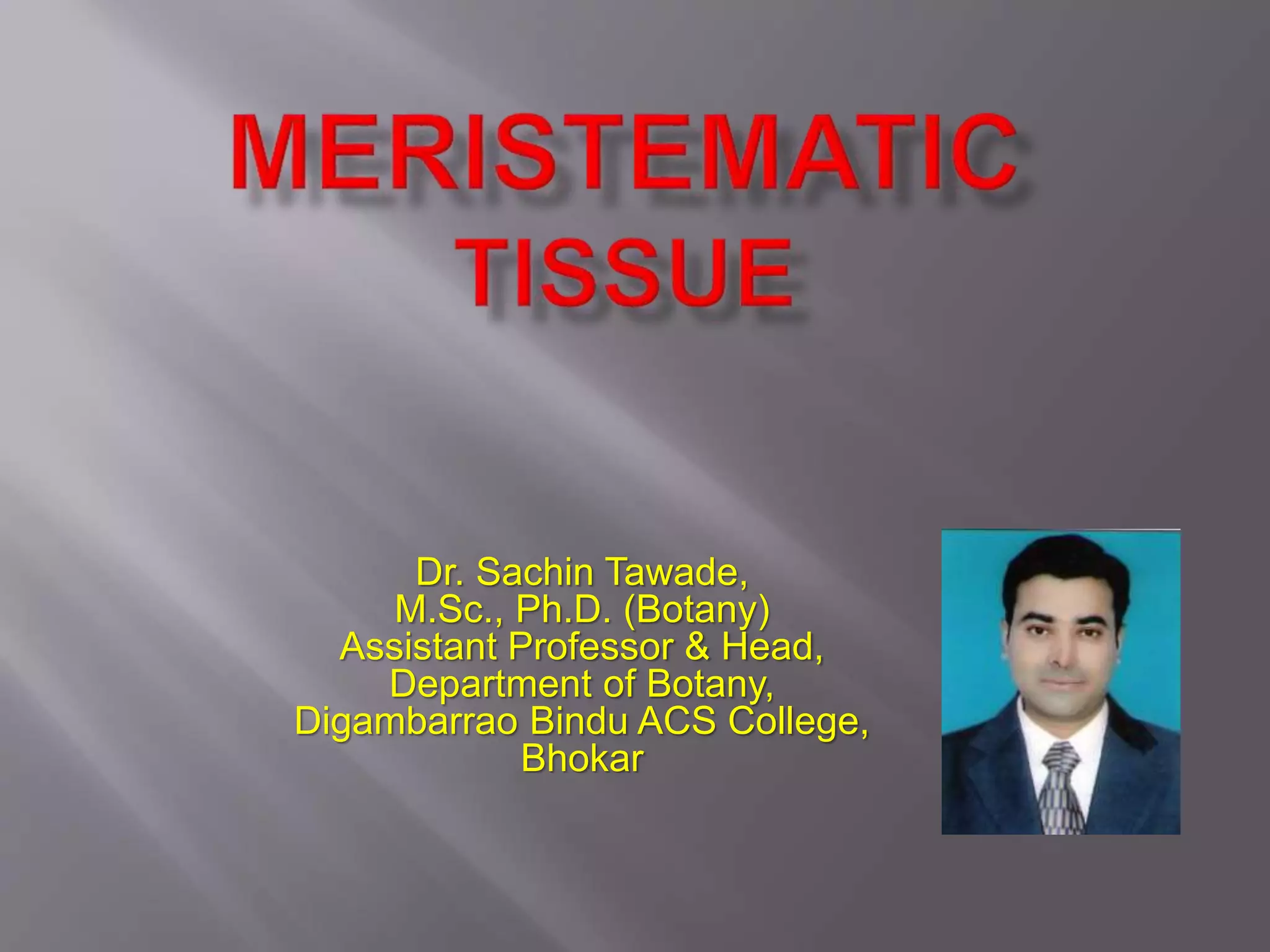 Meristematic tissue | PPTX
