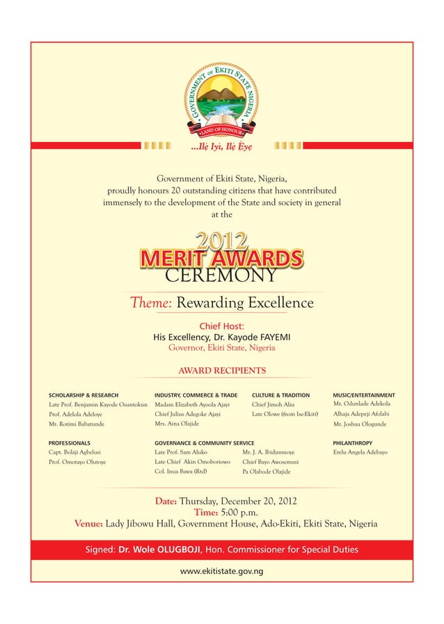 2012 Merit Awards Ceremony | PDF