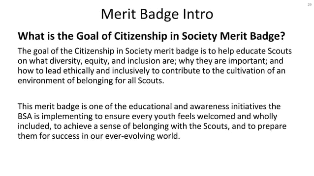 Citizenship in Society Merit Badge Presentation | PPTX