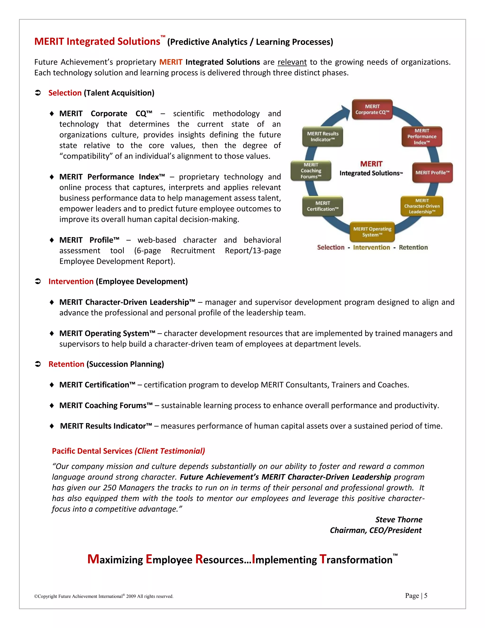 Merit Profile Executive Brief | PDF