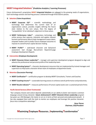 Merit Profile Executive Brief | PDF | Human Resources | Business