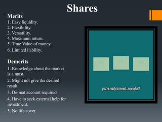 Merits & demerits of types of investment | PPTX