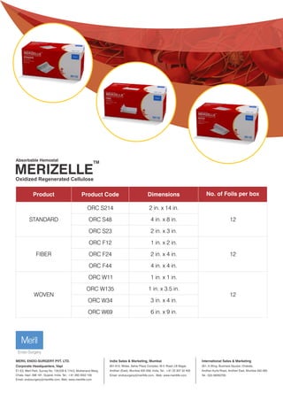 Merizelle: Control of Capillary, Venous etc Haemorrhage | PDF