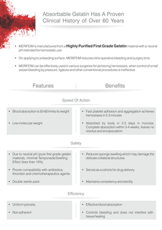 Merifeim: Gelatin Sponge Hemostat for Endo Surgery | PDF