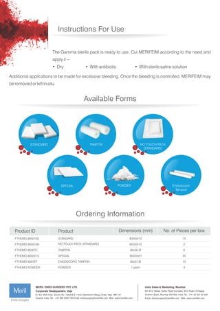 Merifeim: Gelatin Sponge Hemostat for Endo Surgery | PDF