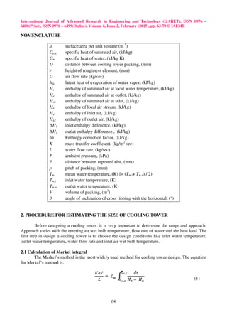MERKELS METHOD FOR DESIGNING INDUCED DRAFT COOLING TOWER | PDF