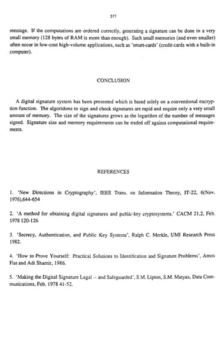 A Digital Signature Based on a Conventional Encryption Function | PDF