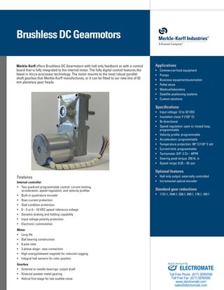 Merkle korff brushless dc_gearmotor_specsheet | PDF