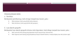 Merk, pembungkusan, dan label | PPTX