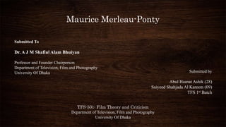 Cinema and Maurice Merleau-Ponty | PPTX