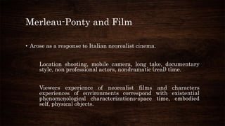 Cinema and Maurice Merleau-Ponty | PPTX