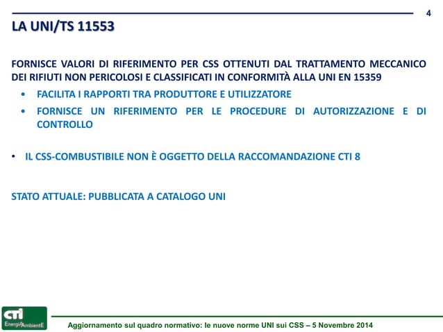 Aggiornamento sul quadro normativo: le nuove norme UNI sui CSS | PPT
