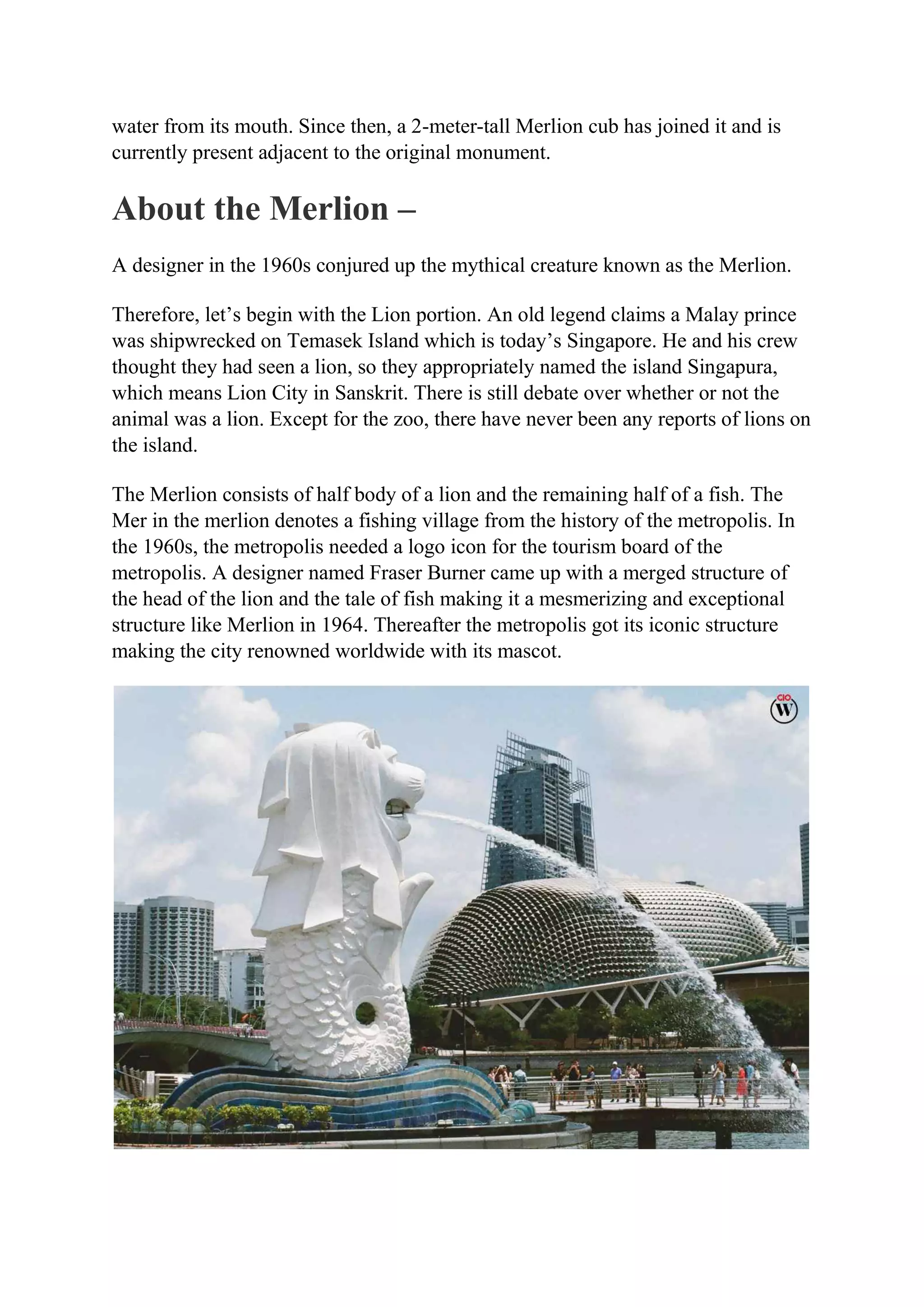 Merlion - The Mascot of Singapore: Since 1960s | CIO Women Magazine | PDF