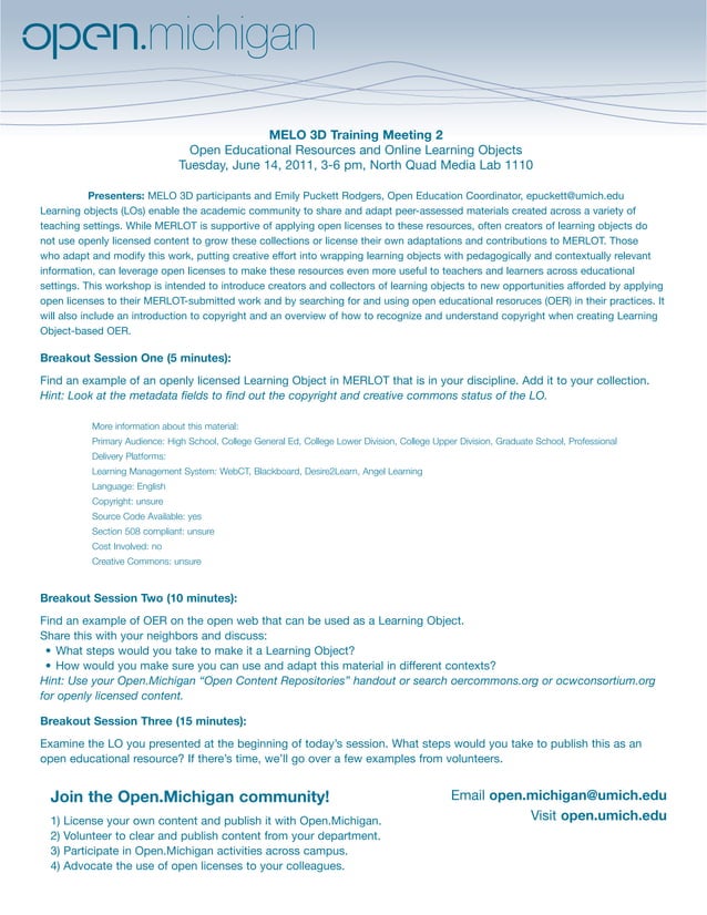 U-M MELO Training, Handout | PDF | Desktop Publishing | Computer ...