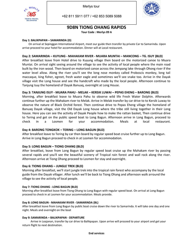 Tiong Ohang Rapids 9 d8n | DOC | Africa Travel | Travel Locations