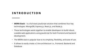 MERN Stack Intro PPT for MCA/ENGG/CSE/IT | PPT