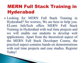 MERN Full Stack Training in Hyderabad | PPT