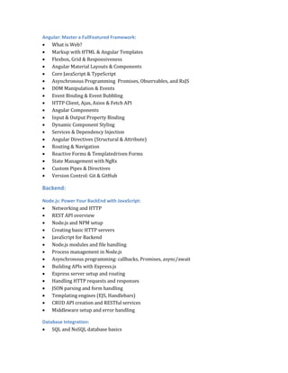 MERN/MEAN Full Stack Developer Course with AI & IoT Integrated | PDF