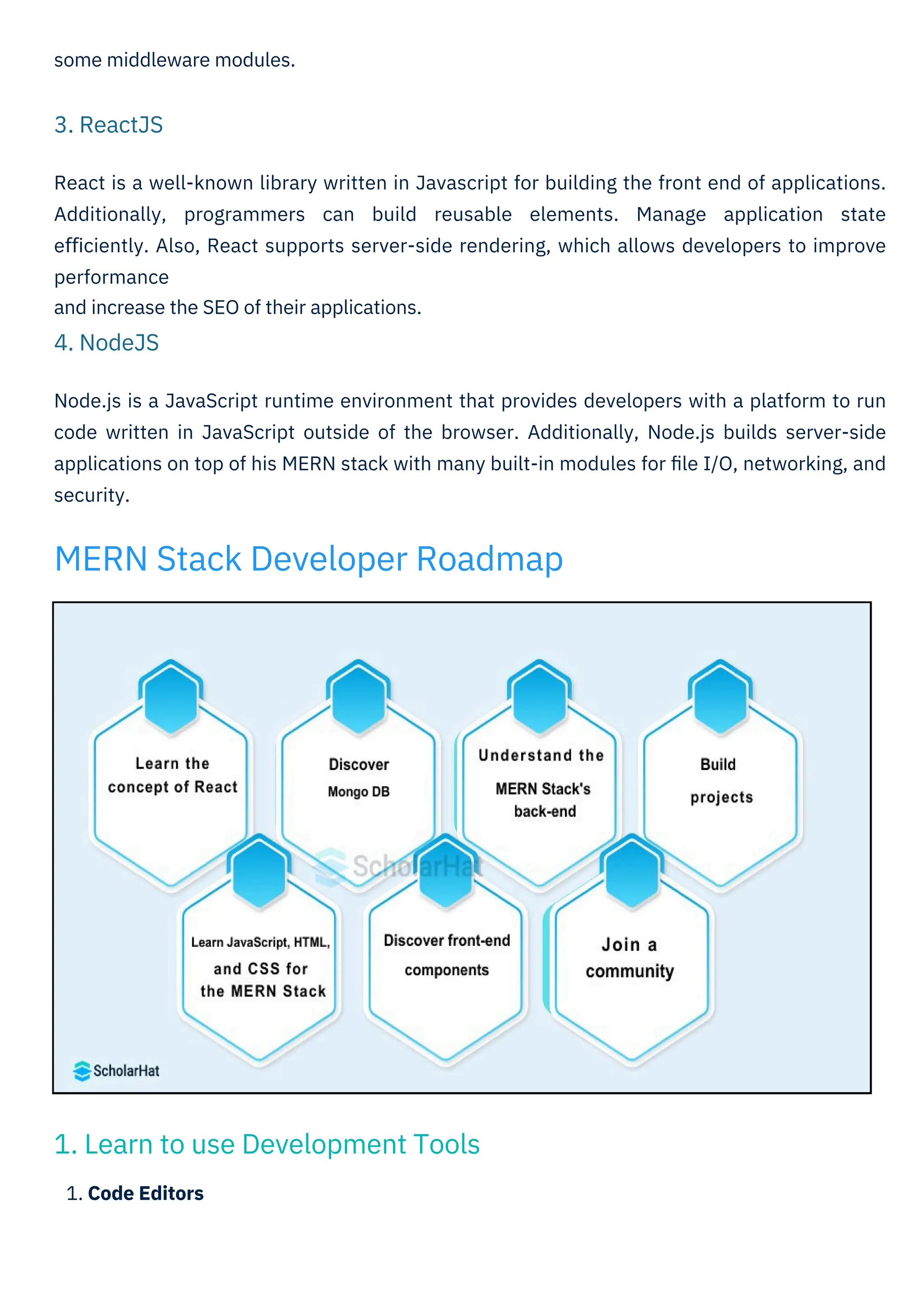 MERN Stack Roadmap for Beginner PDF By ScholarHat | PDF | Web Development | Internet