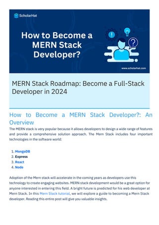 MERN Stack Roadmap for Beginner PDF By ScholarHat | PDF | Web ...