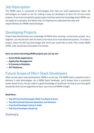 MERN Stack Roadmap for Beginner PDF By ScholarHat | PDF | Web ...