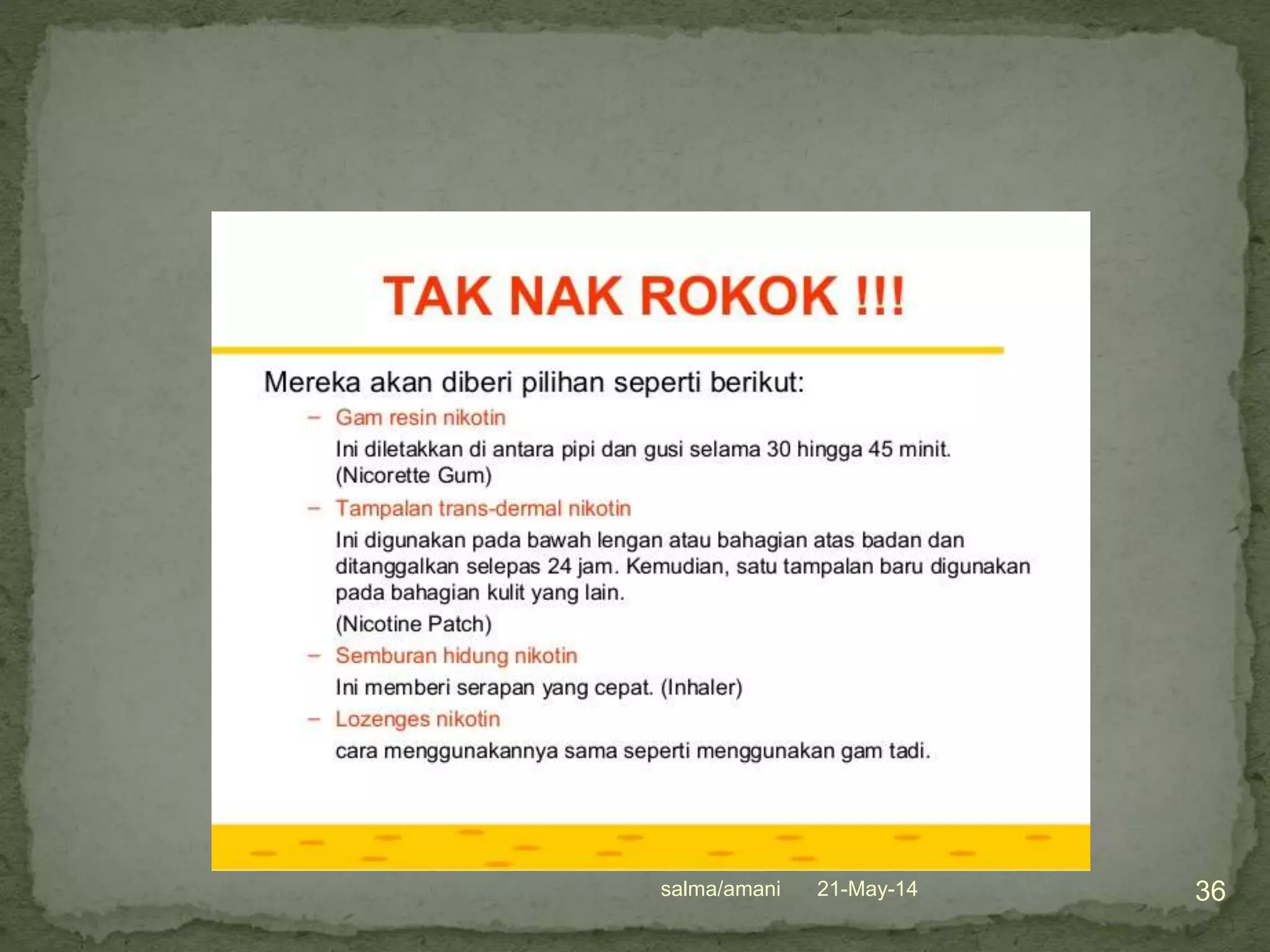 Merokok dan kesihatan oral edit | PPT