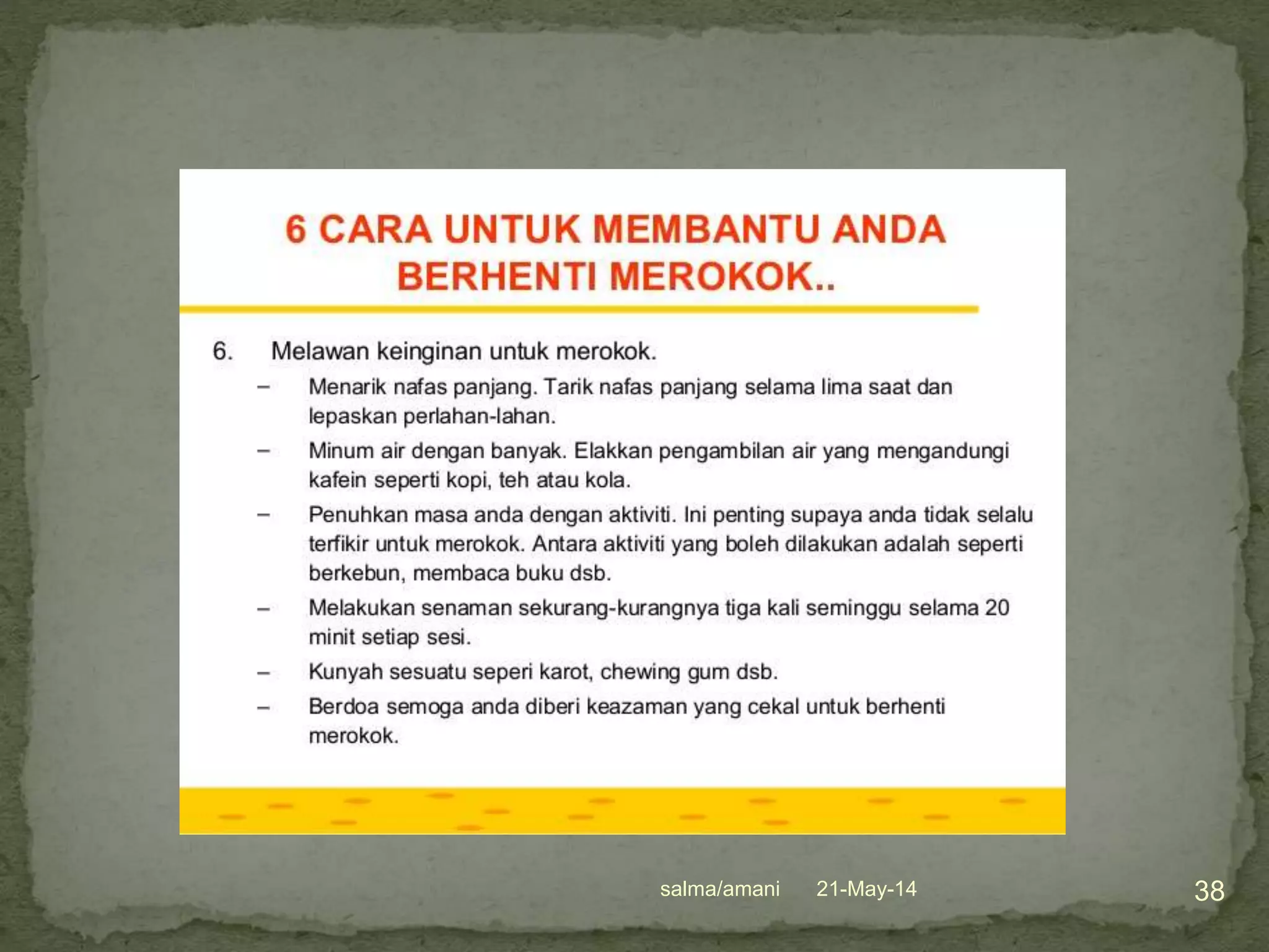 Merokok dan kesihatan oral edit | PPT