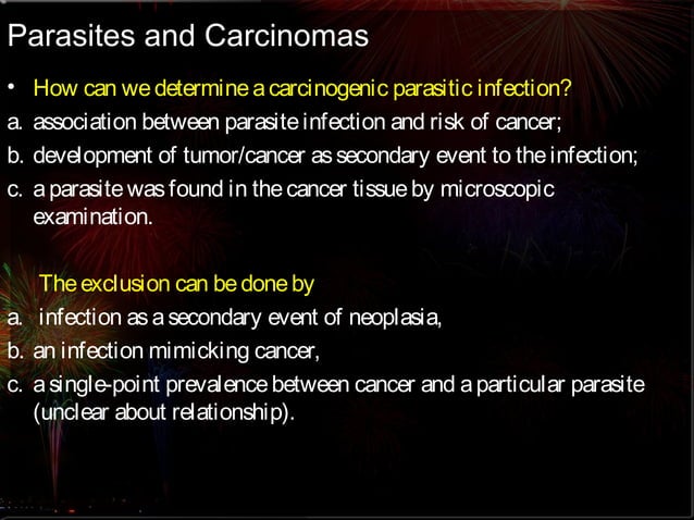 Role of parasites in neoplastic disorders | PPT | Infectious Diseases ...