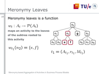 Meronymy-based Aggregation of Activities in Business Process Models | PPT