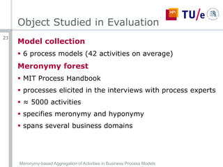 Meronymy-based Aggregation of Activities in Business Process Models | PPT