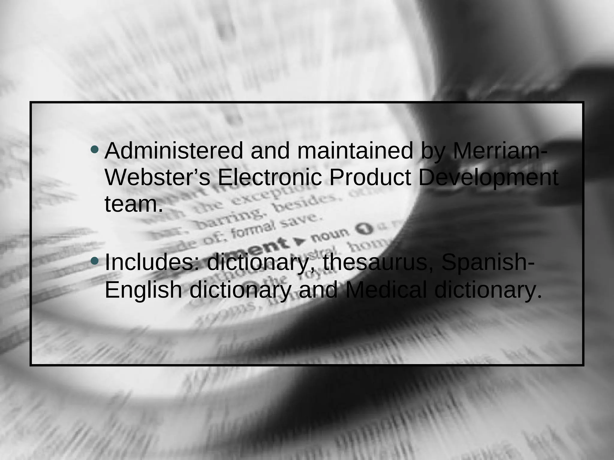 Merriam webster online-ppt (final) | PPT