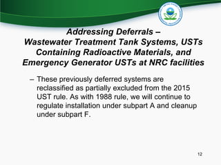 Meerian, Marcus, KDHE, Overview of Revisions to the UST Regulations ...